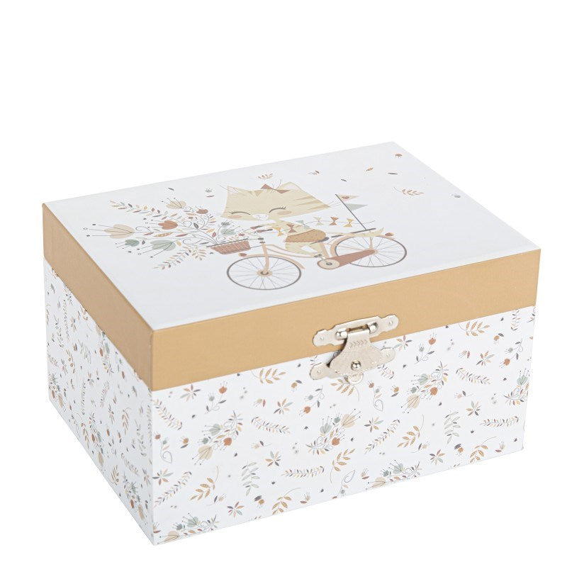 Trousselier Music Box Cat in Meadow | Evermore Toys
